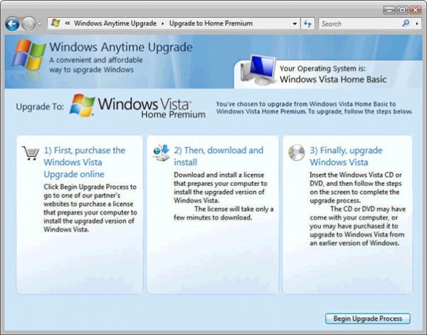 Windows Vista Anytime Upgrade - How to Upgrade Edition Guide and Price ...