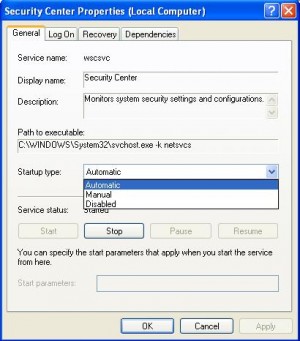 Disable or Turn Off Windows XP Security Center Permanently - Tech Journey