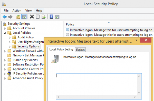 Display Logon Message Text and Message Title in Windows (Local & Group ...