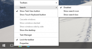 Hide & Remove Search Icon / Search Box Button in Windows 10 Taskbar ...
