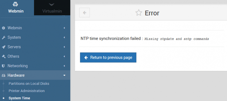 Missing ntpdate And sntp Commands in Webmin - Tech Journey