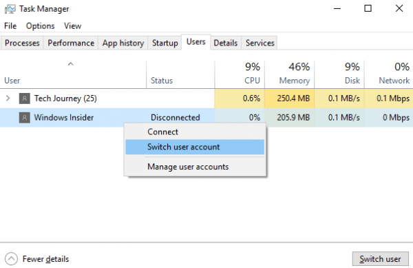 How to Switch User Account (Fast User Switching) in Windows 10 - Tech ...