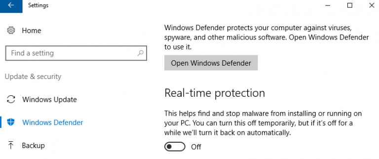 How to Disable or Enable Windows Defender in Windows 10 - Tech Journey
