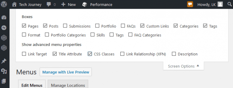 Add Additional Custom Css Class To Wordpress Menu Items Tech Journey 7711