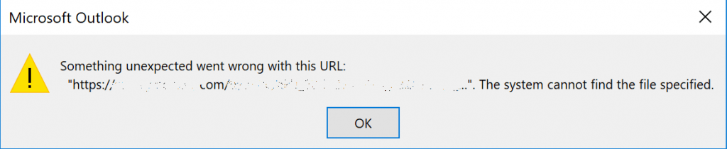 Something Unexpected Went Wrong with This URL When Clicking Hyperlink ...