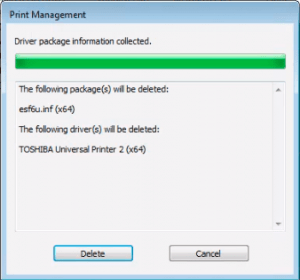 Failure & Unable to Delete or Remove Printer Driver Package Currently ...