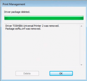 Failure & Unable to Delete or Remove Printer Driver Package Currently ...