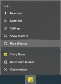 Show or Hide All Notes from Windows 10 Sticky Notes Jump Lists - Tech ...