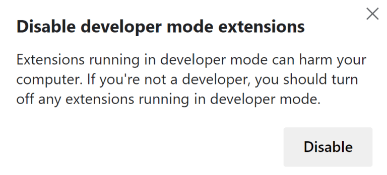 Remove Disable Developer Mode Extensions Warning Popup in Chrome / Edge ...
