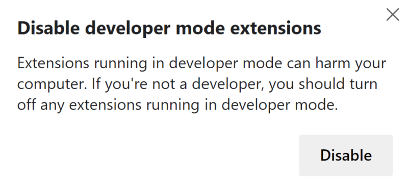 Remove Disable Developer Mode Extensions Warning Popup in Chrome / Edge ... Remove Disable Developer Mode Extensions Warning Popup in Chrome / Edge ...
